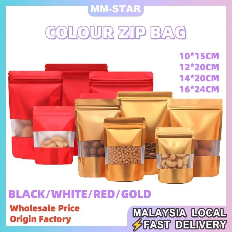 Beg Zip Beg Berdiri Berwarna-warni, 50 pcs, Harga Terendah, Kunci ...