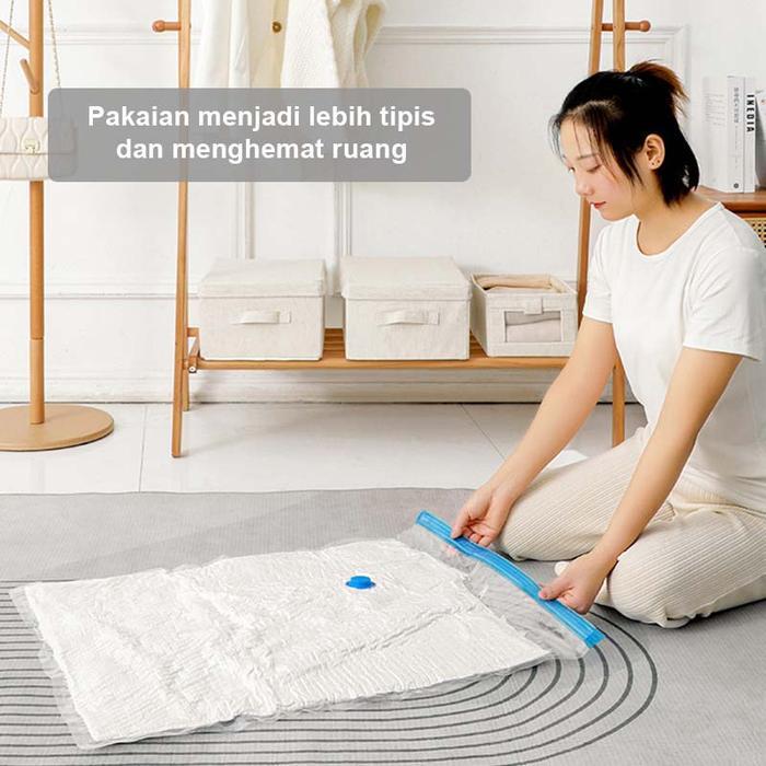 U-Living Plastik Vacuum Kantong Pakaian Travel Transparan Anti-Air ...
