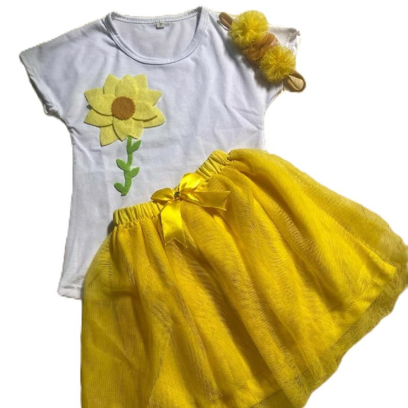 Setelan Rok tutu anak motif bunga matahari free bandana Fashion - Shop ...