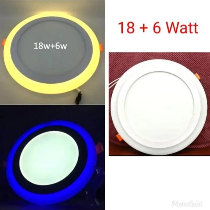 DOWNLIGHT LED 2 WARNA 18+6 Watt TENGAH PUTIH SAMPING BIRU - Shop ...