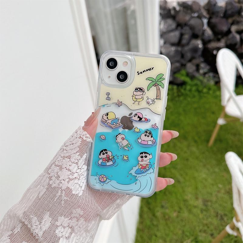 Summer Crayon Xiaoxin Flowing Sand Phone Case iPhone 15Pro/14promax/13 ...