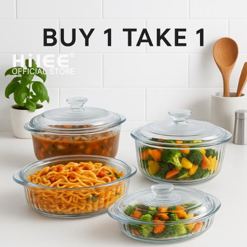 BUY 1 TAKE 1 HILEE Heat-resistant glass casseoroles with glass - TikTok ...