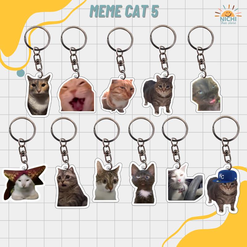 [MEME CAT VER. 5] KEYCHAIN AKRILIK/GANTUNGAN KUNCI AKRILIK/GANTUNGAN ...