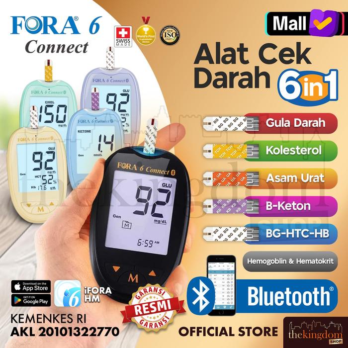 Promo Fora 6 Connect Bluetooth Alat Cek Gula Darah Kolesterol Asam Urat ...