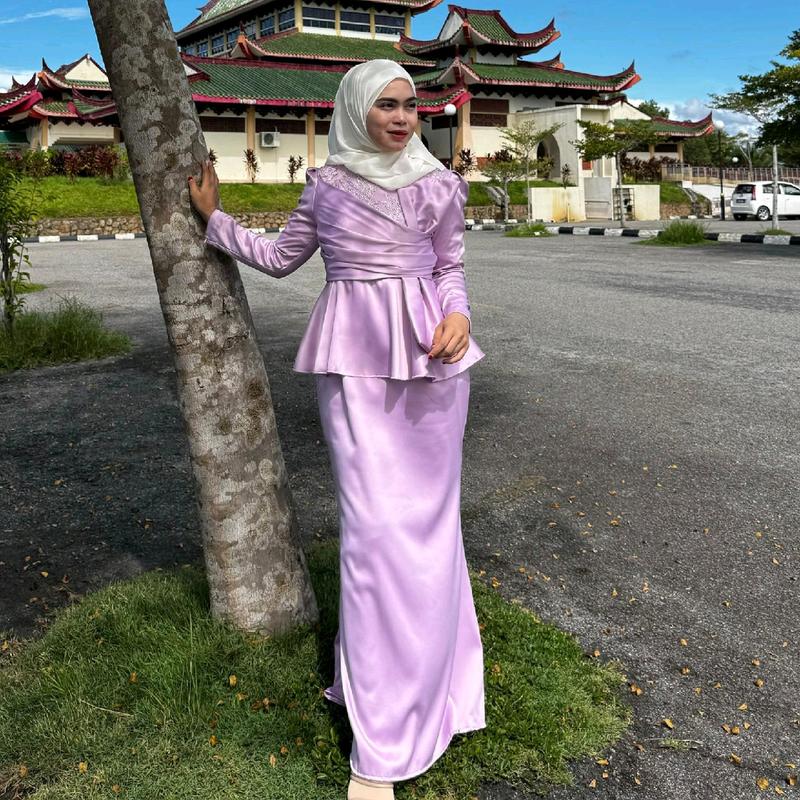 AMARAA DRESS PEPLUM SATIN MATTE [RAYA EDITION - TikTok Shop Malaysia