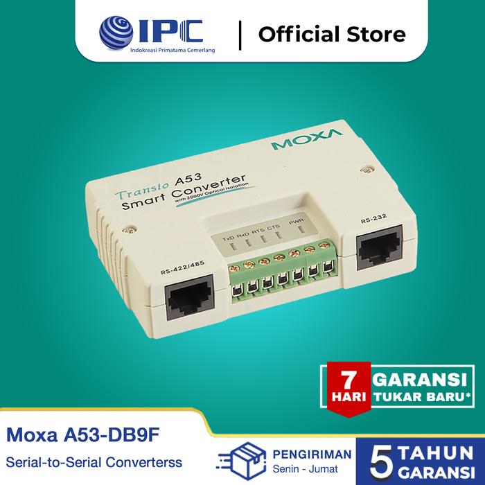 Jual MOXA A53/EU/DB9F w/ adaptor RS-232 to RS-422/485 converters ...