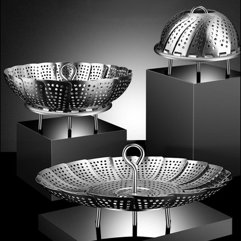 Folding 304 stainless steel steamer rack steamer kitchen thickened ...