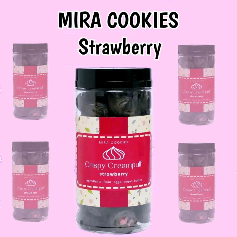 Crispy Creampuff Strawberry by Mira Cookies.Creampuff Cookie - TikTok ...