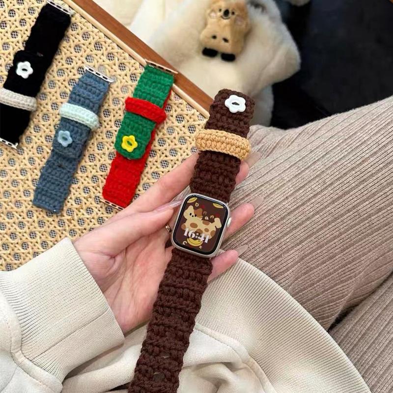 Knitted watch strap for apple watch series 9/8/7/6/5SE/4/3, suitable ...