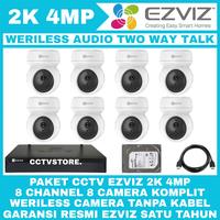 Jual paket cctv ezviz ip camera nvr 8 channel 8 kamera 4mp two way ...