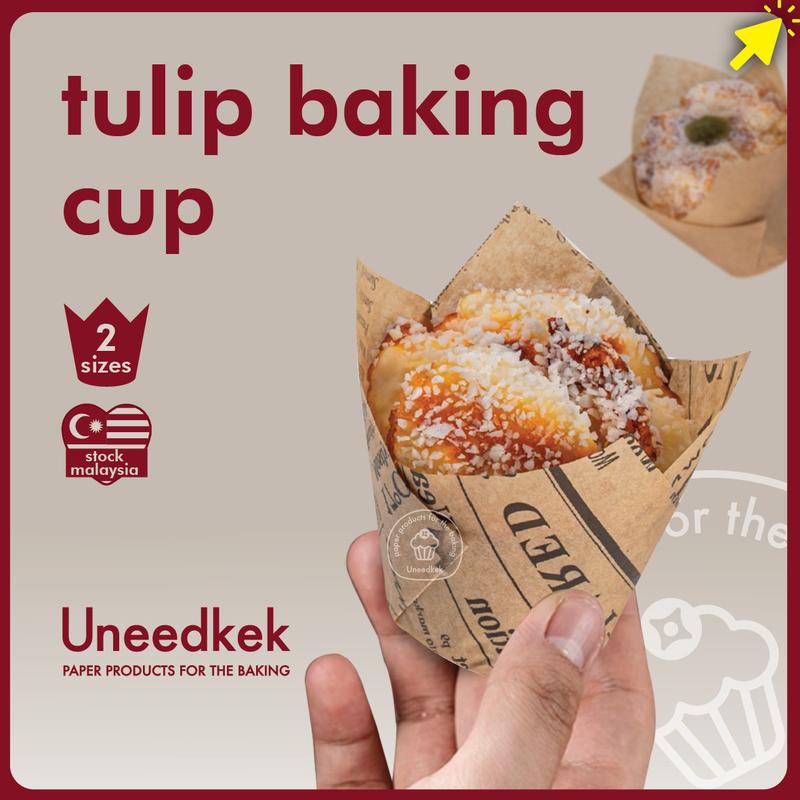 Uneedkek Tulip Baking Cup Bekas Muffin Acuan Kitchenware Microwave ...