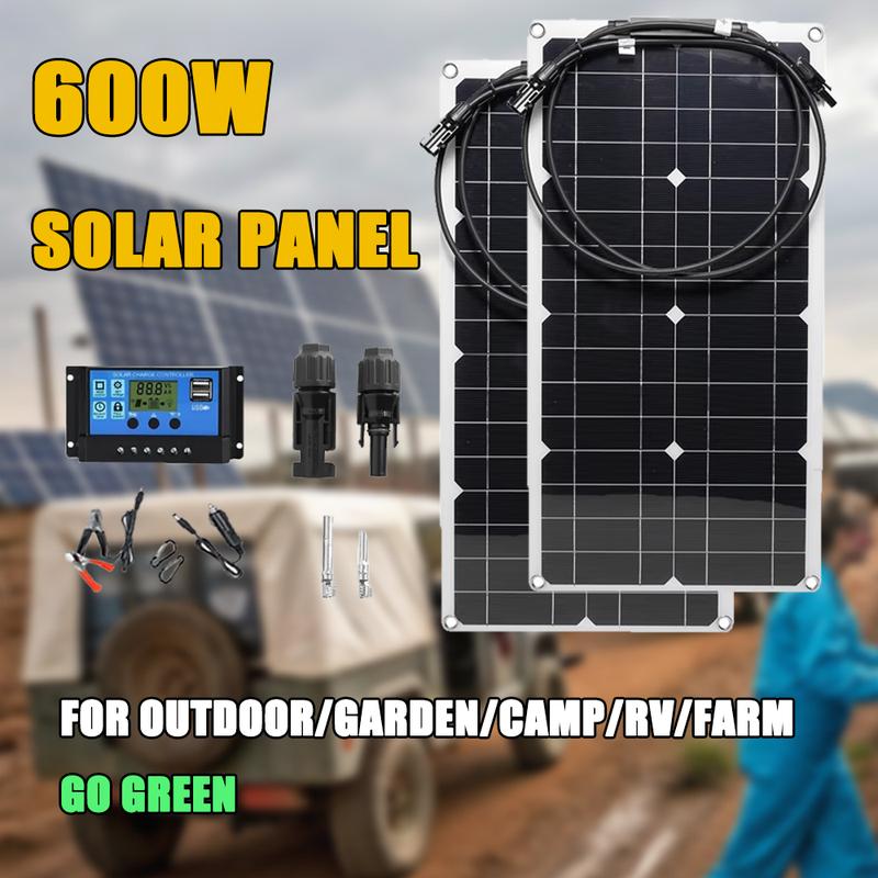 300W/600W High - Efficiency Flexible Solar Panel Kit with 10 - TikTok ...