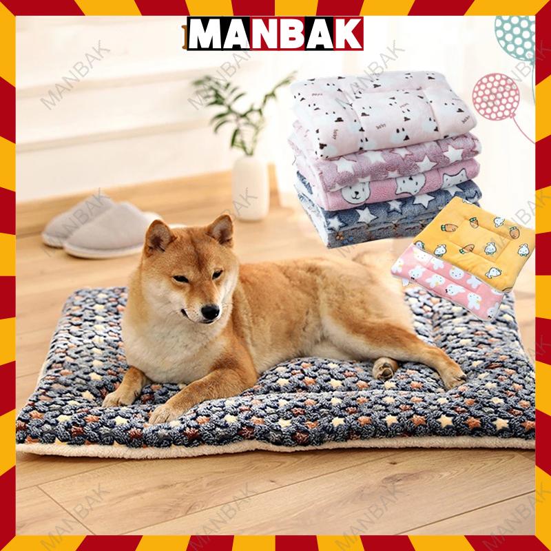 MANBAK Thick Washable Fleece Pet Cushion Mat for Dogs and Cats ...
