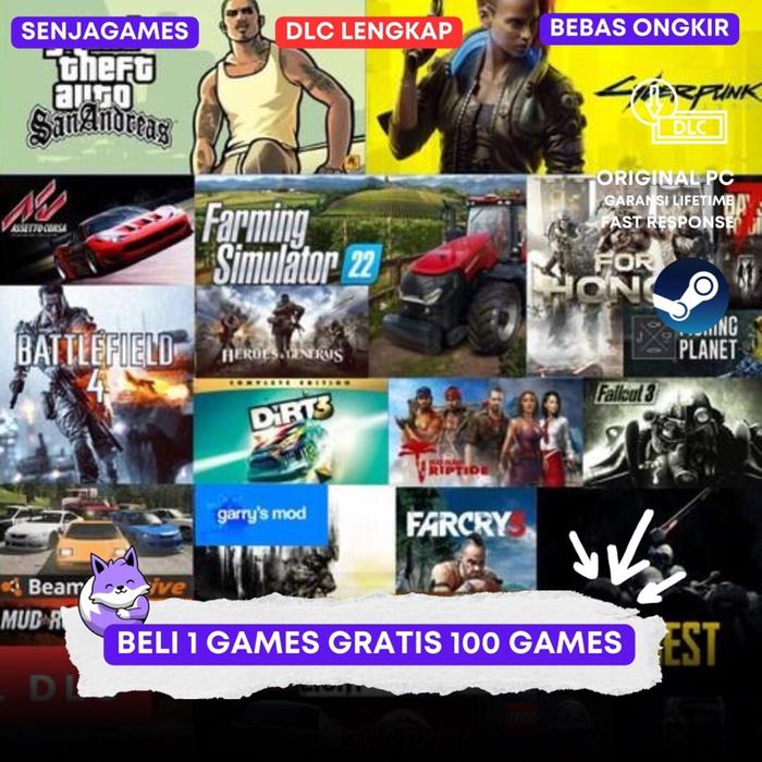 Jual [TERMURAH] PAKET 100 GAMES IN 1 ORIGINAL PC GAMES SUPPORT STEAM ...