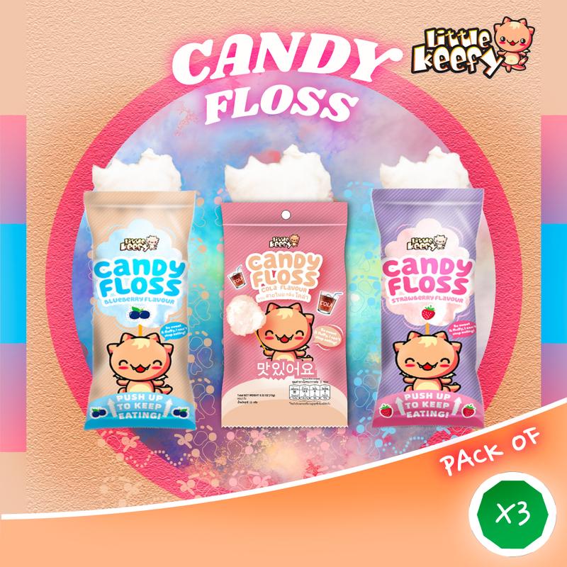 PACK OF 3: Little Keefy Candy Floss | 3 Flavours | Halal | Melt-in-the ...