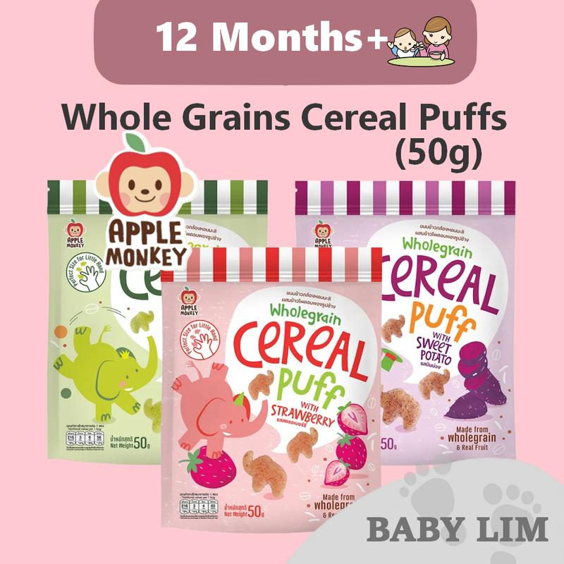 [New Arrivals] Apple Monkey Wholegrain Cereal Puff (50g/pack - TikTok ...