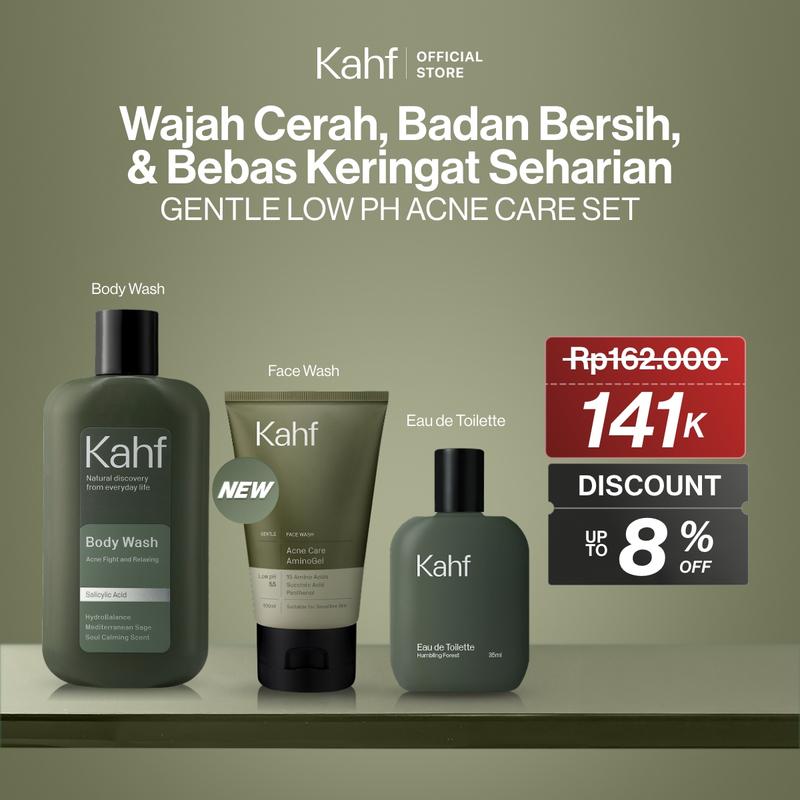 [KAHF BUNDLE 3IN1 PAKET PERAWATAN DAILY USE ESSENTIALS : WAJAH CERAH ...