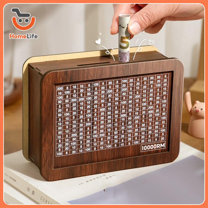 Tabung Simpan Wang Moden Tabung Wang Kayu dengan Nombor - TikTok Shop ...