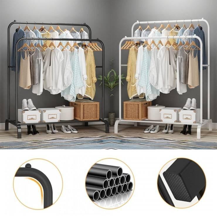 DOUBLE Stand Hanger Gawang Rak Gantungan Baju Double Besi Stand - Shop ...