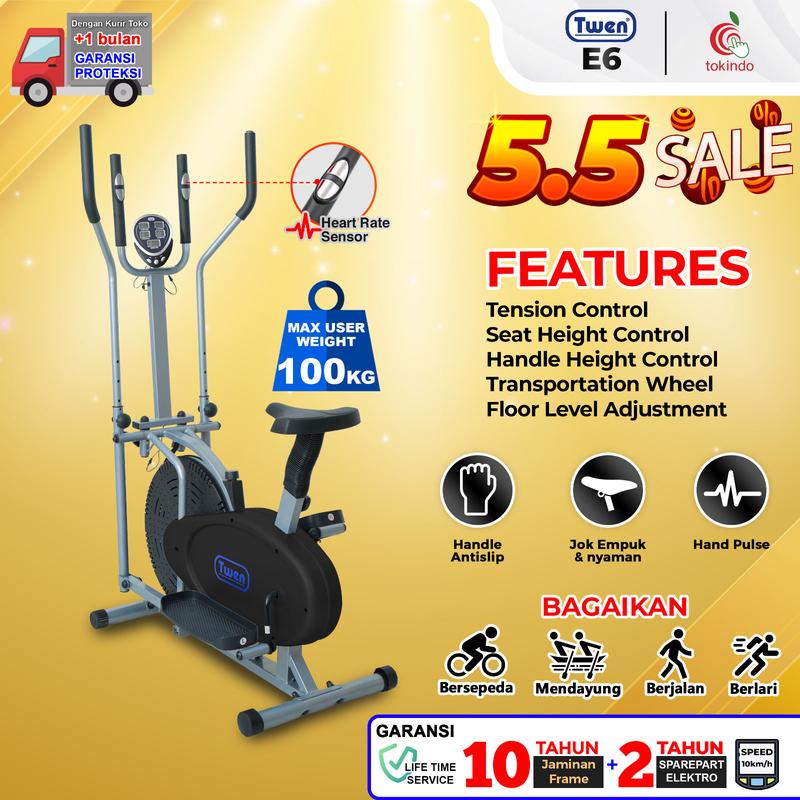 Twen E6 Orbitrack Tracer Elliptical Bike Sepeda Fitness Statis - Shop | Tokopedia