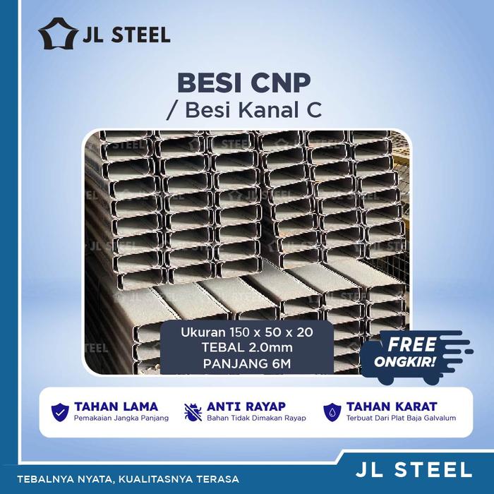 Jual BESI CNP - Kanal C - 150 X 50 X 20 X 6meter SNI FULL - Tebal 2mm ...