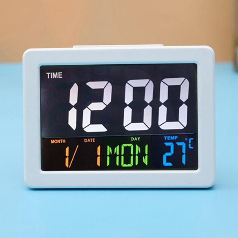 Colorful Large Display Digital Students Alarm Clocks, LED Electronic ...