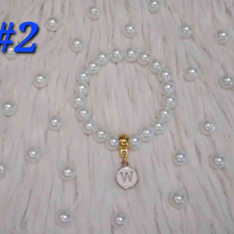 WHITE DEWASA Gelang manik putih huruf A - Z Bracelet Bead White ...