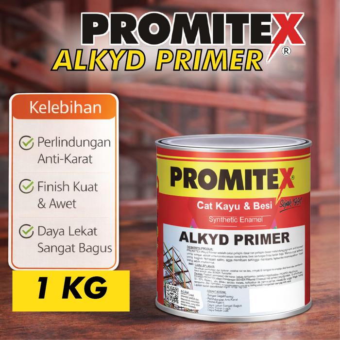 Promo (1 KG) Cat Dasar Anti- Karat PROMITEX Alkyd Primer Meni Besi Zinc ...