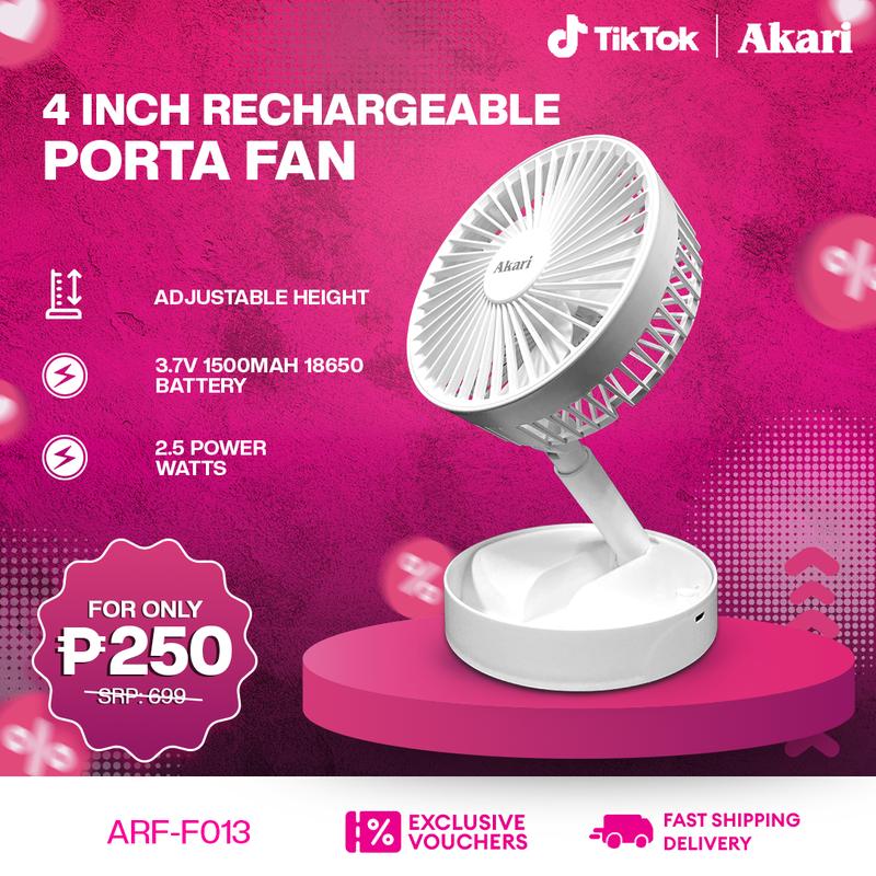 Akari Rechargeable Portafan (ARF-F013) Usb Adjustable Usb Adjustable ...
