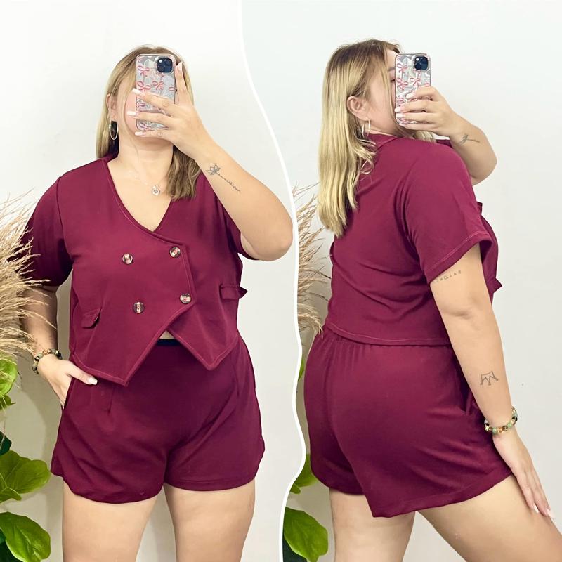 Gabby Plus Size Terno Short with 4 Buttons - XL to 3XL - Womenswear ...
