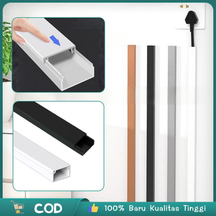 Jual 1 Meter Cable Duct Trunking PVC Penutup Kabel Pipa Listrik ...