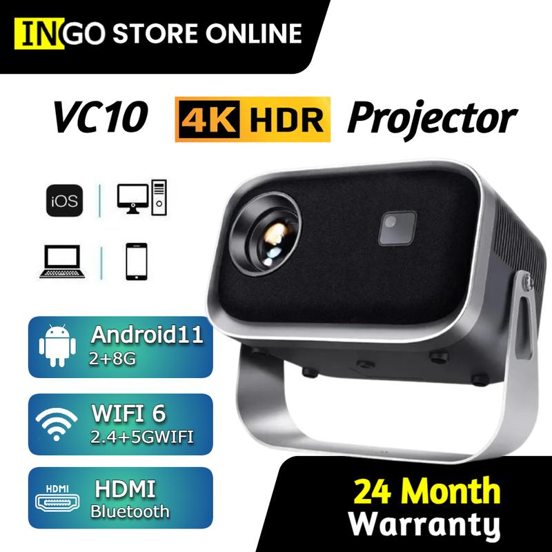 4K Full HD Portable Projector Android 11.0 LCD 4K Projector 1080P ...