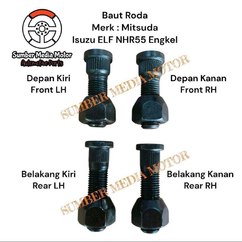mitsuda hub bolt assy baut roda isuzu elf nhr55 engkel - Shop | Tokopedia