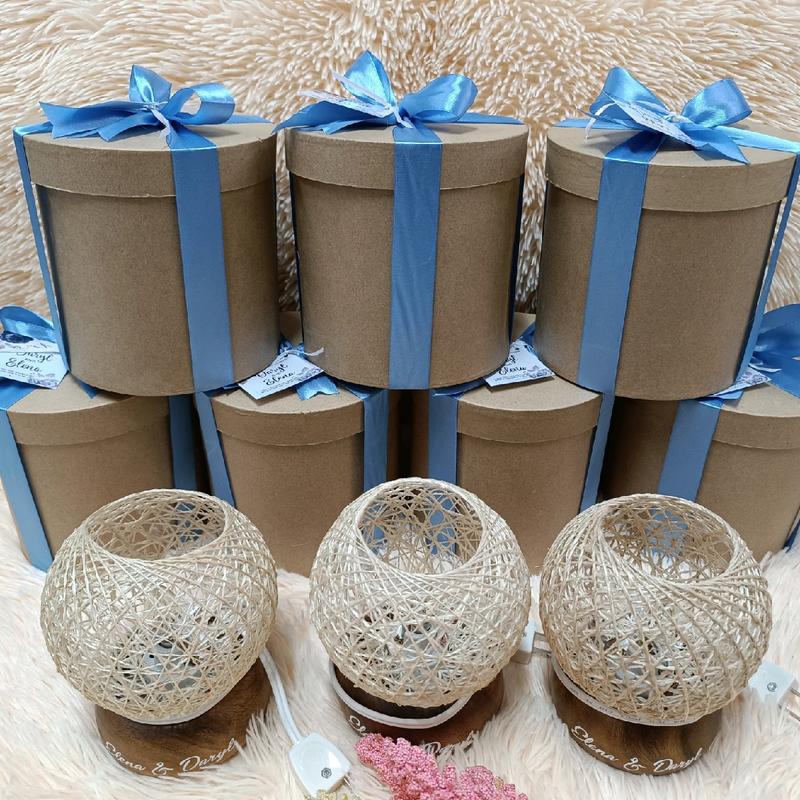 Personalized Round Abaca Lamp with Stand | Souvenirs | Party - TikTok ...