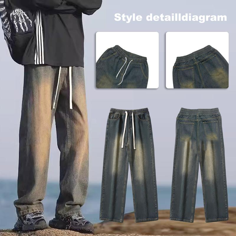EDWARD baggy pants string cuffed jeans boyfriend jeans Men Jeans ...