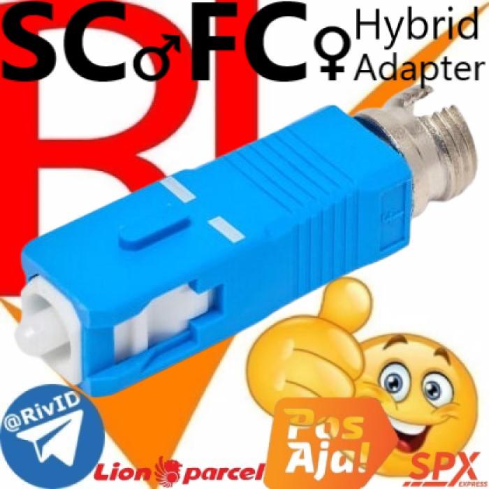 Jual Adapter FC Female SC Male UPC Hybrid Adaptor Coupler Fiber Optic ...