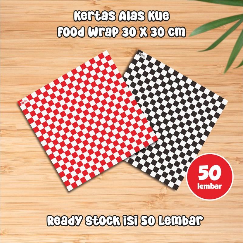 Kertas Alas Roti Motif Catur 30x30 Foodgrade - Wrappaper/Kertas Bungkus ...