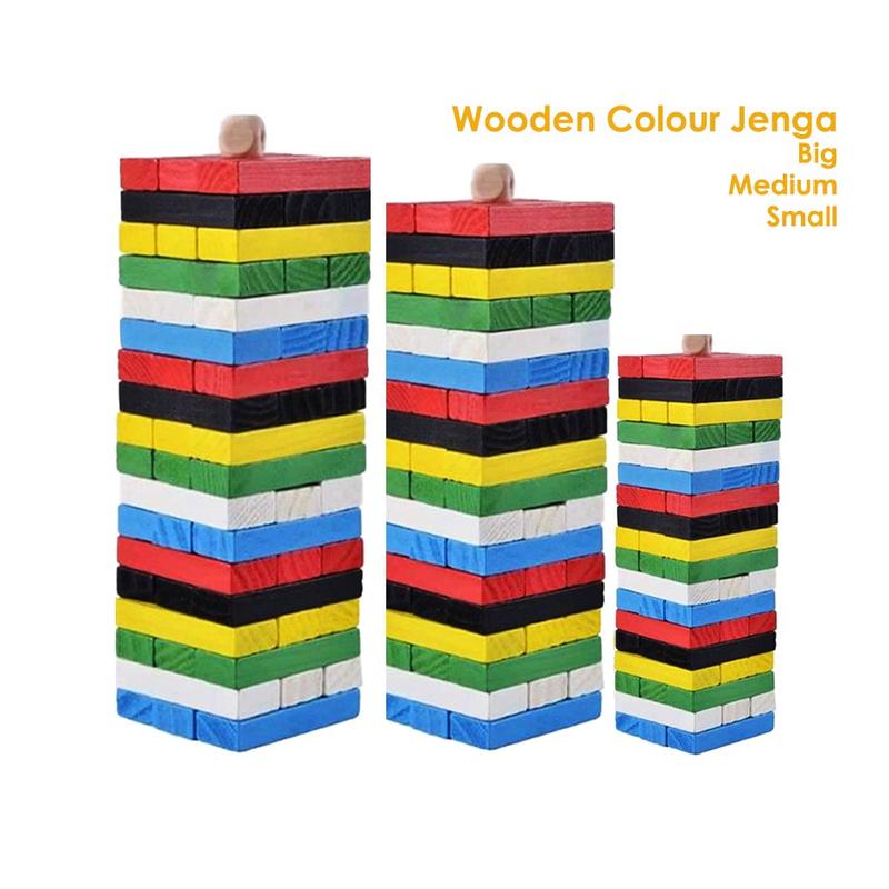 48 Pcs Coloured Wooden Number Jenga/Stacking Block Tower Toy - TikTok ...