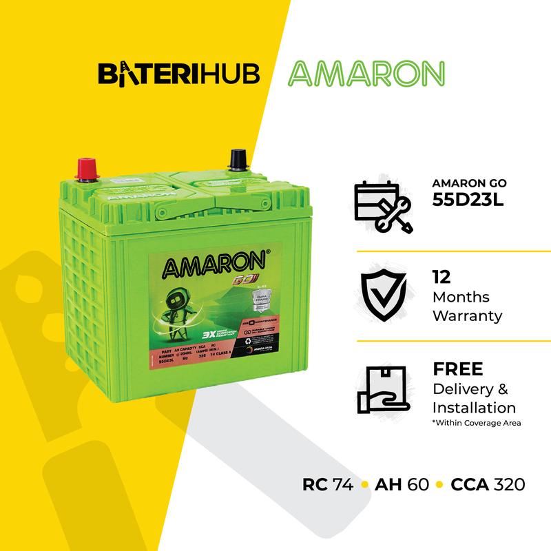 [ FREE INSTALLATION ] Bateri Kereta 55D23L | Amaron Go | Car - TikTok ...