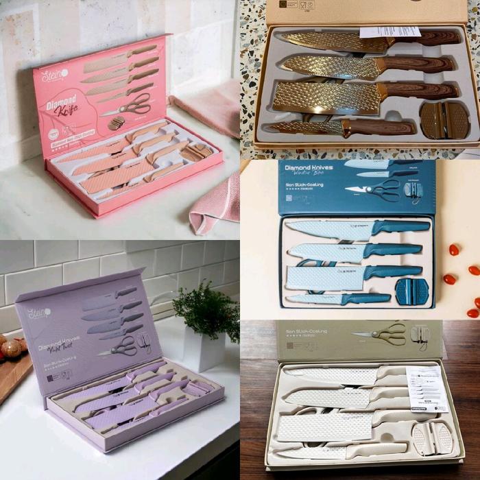 Jual STEIN Diamond Knives Set Pisau Viral Dengan Pengasah Mini Gunting ...