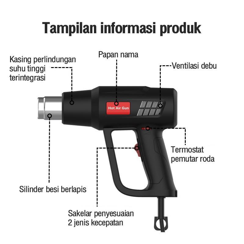 Reaim Heat Hot Air Gun HGA-2000 Air Mesin Pemanas Angin Panas Hijau ...