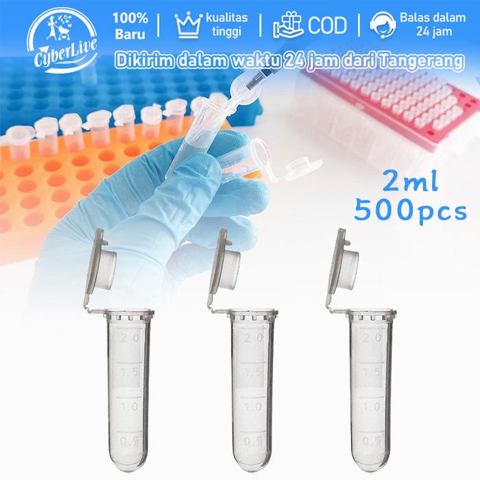 Jual Ready Pcr Tube 500Pcs Eppendorf Tube 2Ml Centrifuge Tube Sample ...