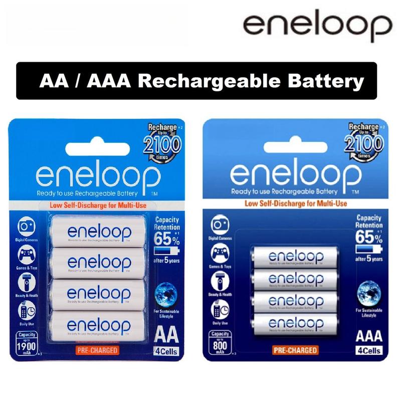 Eneloop AA / AAA Rechargeable Battery 4 Cells (White) Phone Smartphone ...