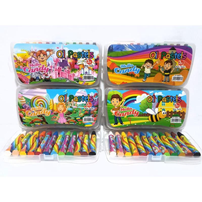 Harga Grosir ( 1 Packs ) Crayon / Krayon Mini 12 Warna Oil Pastels ...