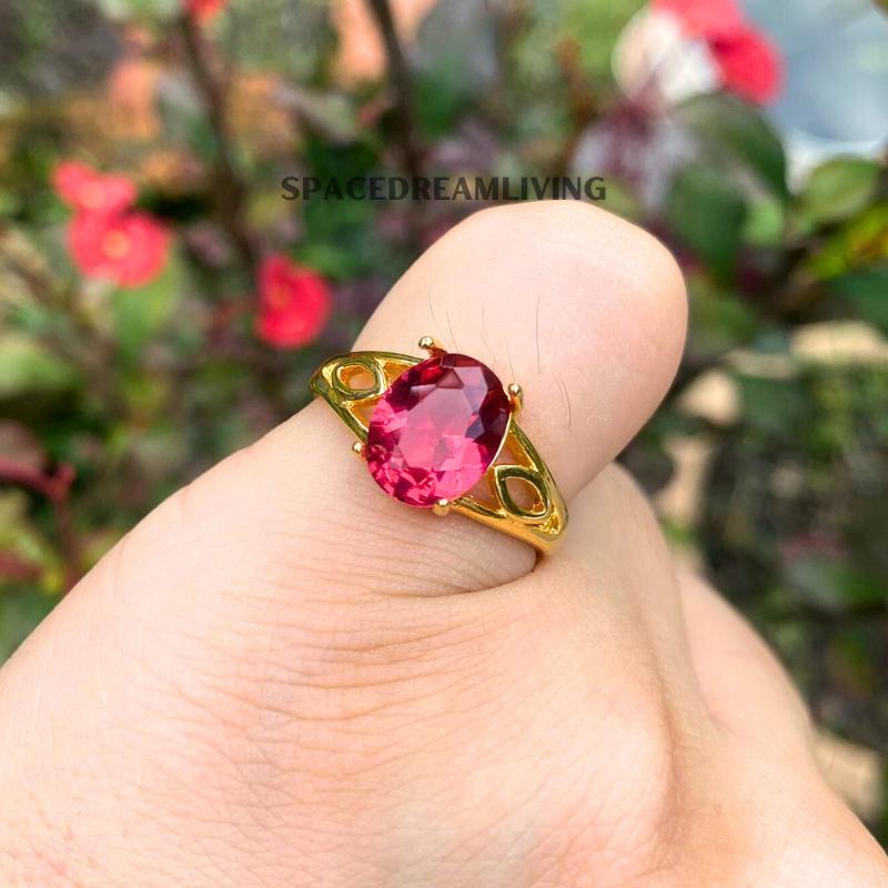 Cincin Emas Suasa Batu Zirconia Adjust Gold Plated Zirconia Stone ...