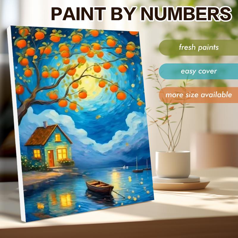 Oil Paint By Numbers Kits Picture Drawing Seaside Architecture Painting ...