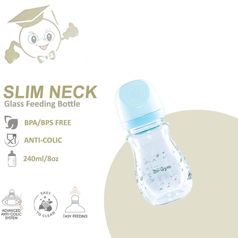 Dr. Gym Bayi Botol Susu Kaca 8oz Anti-Colic Bebas Bpa Microwave ...