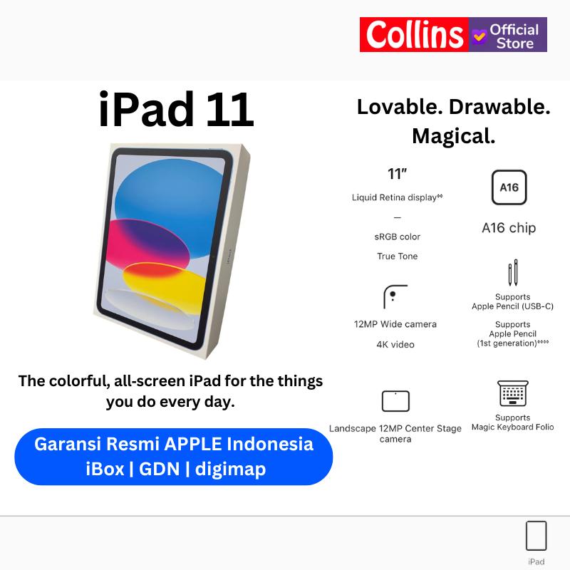 APPLE iPAD 11 2025 128GB A16 CHIP WIFI 11" GARANSI RESMI iBOX GDN ...