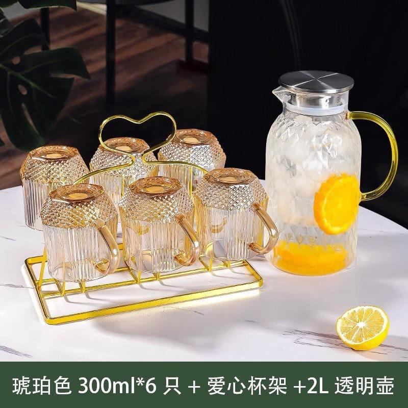 Set cawan dan Jug Glass Jar Mug Set for Serving Guest /Set Cawan ...