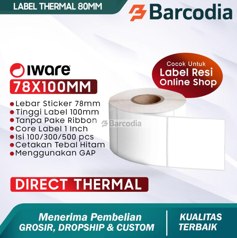 KERTAS LABEL BARCODE XPrinter XP-360B XP365B 1 LINE THERMAL 78X100 ...
